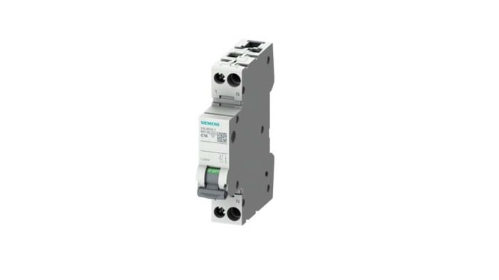 Siemens 5SL6006-7 SENTRON 5SL6 MCB, 1P Poles, 6A Curve C, 6 kA Breaking ...