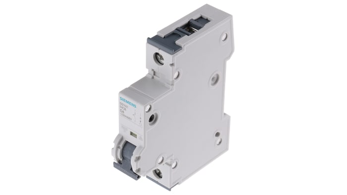 Siemens 5SY4104-7 Sentron 5SY4 MCB, 1P Poles, 4A Curve C, 230V AC, 10 ...