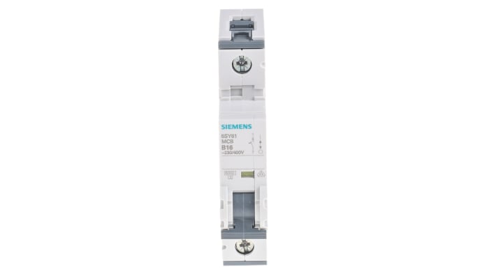 Siemens 5SY6116-6 Sentron 5SY6 MCB, 1P Poles, 16A Curve B, 230V AC, 6 ...