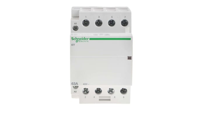 Schneider Electric Acti 9 iCT 4 Pole Contactor - 63 A, 230 V ac Coil ...