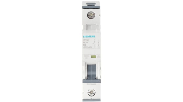 Siemens 5SY4101-7 Sentron 5SY4 MCB, 1P Poles, 1A Curve C, 230V AC, 10 ...