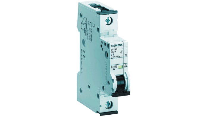 Siemens 5SY4105-7 Sentron 5SY4 MCB, 1P Poles, 500mA Curve C, 230V AC ...