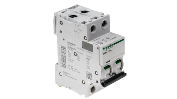 Schneider A9F54240 Acti 9 iC60H Miniature Circuit Breaker, 2P Poles, 40A Curve C, 440V AC, 100 → ...