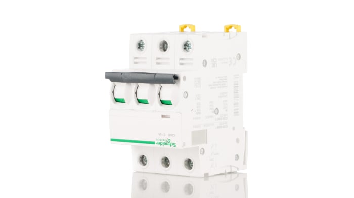 Schneider A9F54310 Acti 9 iC60H Miniature Circuit Breaker, 3P Poles, 10A Curve C, 440V AC, 100 → ...