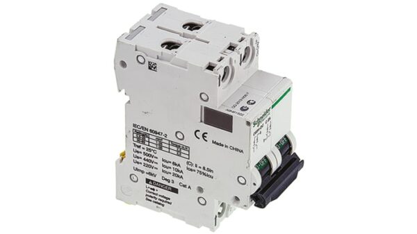 Schneider A9N61522 Acti 9 C60H-DC Miniature Circuit Breaker, 2P Poles, 2A Curve C, 500V DC ...